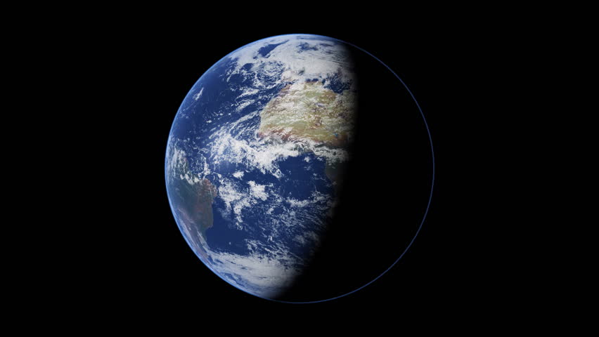 The Planet Earth Rotating, Half In Shadow. Stock Footage Video 1376863 ...