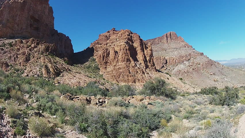 GOLDEN VALLEY, AZ/USA: May 15, 2015- The Camera Pans Across The Sheer ...