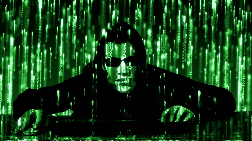 Digital Animation Of Hacker With Glowing Green Code Stock Footage Video ...