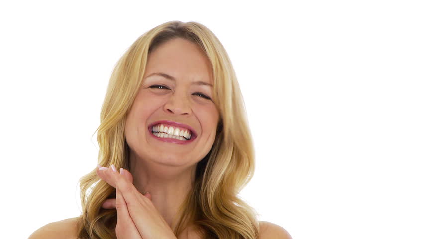 Young Woman Laughing On White Background Stock Footage Video 1285786 ...