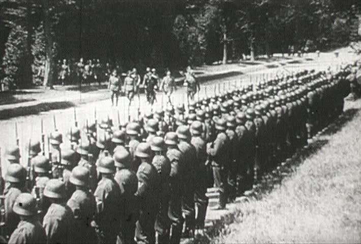 EUROPE - CIRCA 1942-1944: World War II, Hitler Salutes His Troops Stock ...