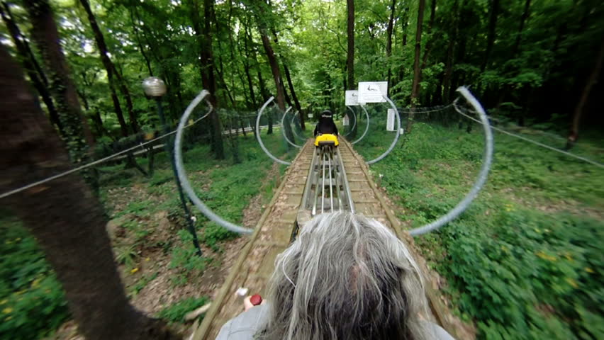 Roller Coaster In Forest (forward) Stock Footage Video 3573887 ...