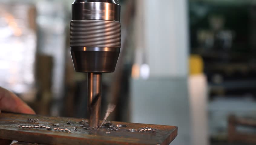 Drilling Hole Into Steel Plate Stock Footage Video 3726959 - Shutterstock