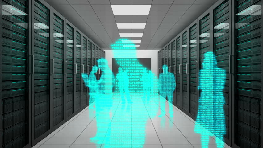 Digital Animation Of CCTV Cameras In Data Center Stock Footage Video ...