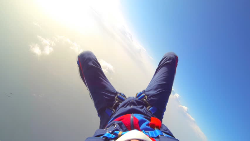 Video Parachute Jumps (skydiving) From A First-person Stock Footage ...