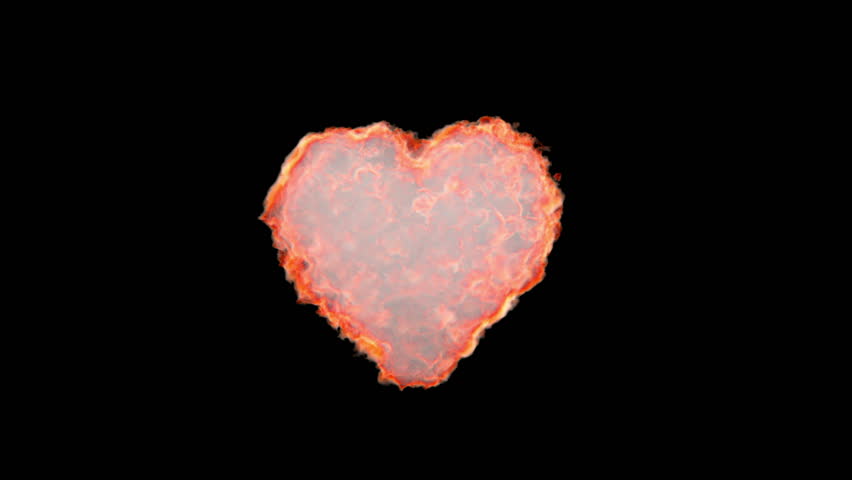 Exploding Heart. Animation Of Exploding Red Heart Shape. (B&W Matte ...