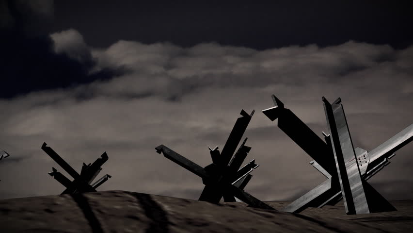 Beach Of Normandy, Ww2 Antitank Barricades. Stock Footage Video 621865 ...