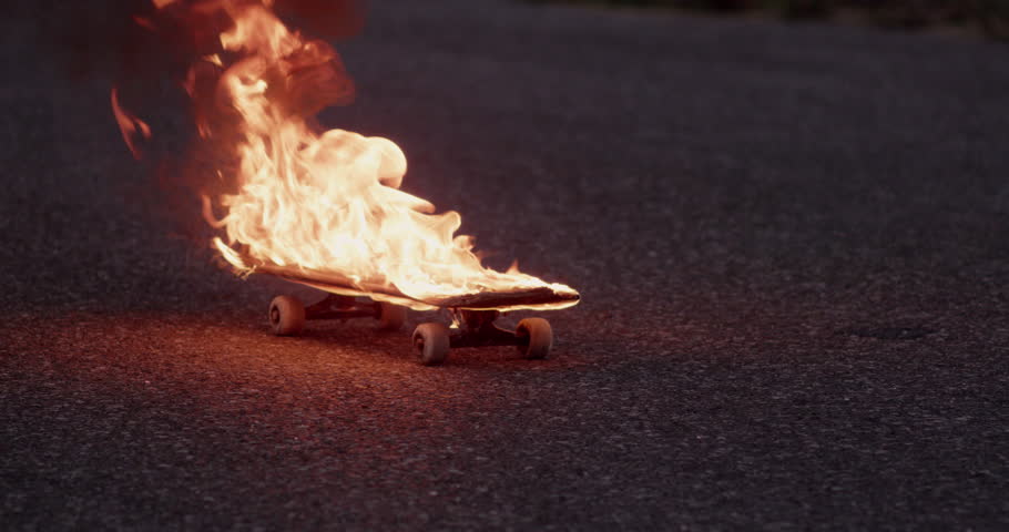 Skateboard On Fire. Slow Motion Shoot With RED EPIC, Color Grading ...