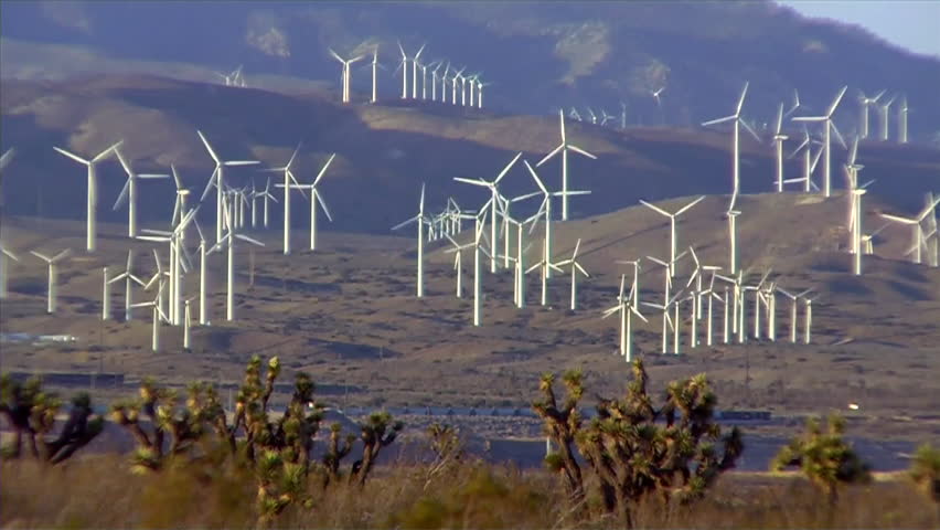 CIRCA 2010s - A Wind Farm Near Tehachapi, California Generates Clean ...
