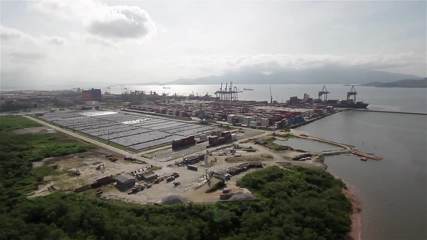 Paranagua, PR - Brazil - View Of The Port Of Paranagua, Ships Unloading ...