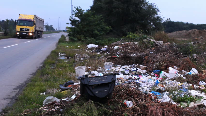 Traffic Near Dump Trash By The Road 1920x1080 Full Hd Footage Stock ...