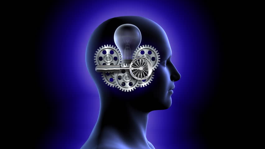 Brain Mechanics *1080p Resolution Stock Video Of Gears Inside A Man's ...