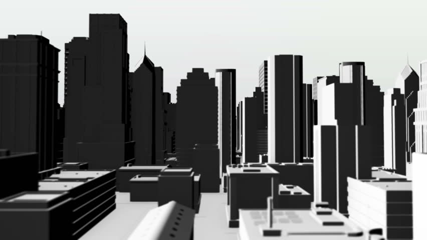 Seamless Looping Animation Of A 3d City Skyline, Daytime Stock Footage ...