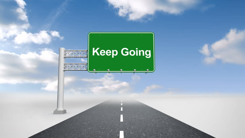Digital Animation Of Keep Going Sign Over Open Road Stock Footage Video ...