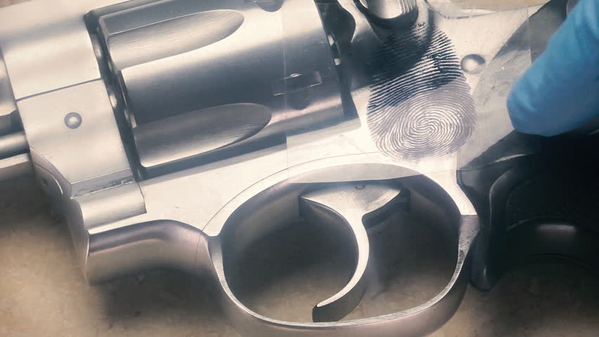 Close Up Of A Gun Dusted For Fingerprints. Stock Footage Video 8883049 ...
