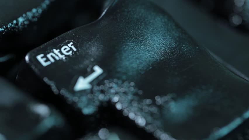 Melting Computer Keyboard Enter Key. Plastic, High Temperature. Stock ...