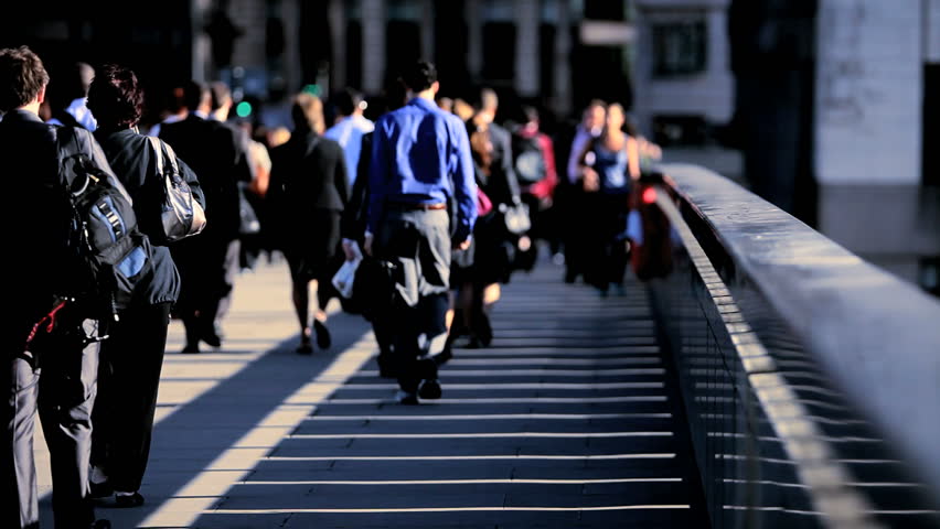 Commuters Walking To Work In The City Of London During The Summer ...