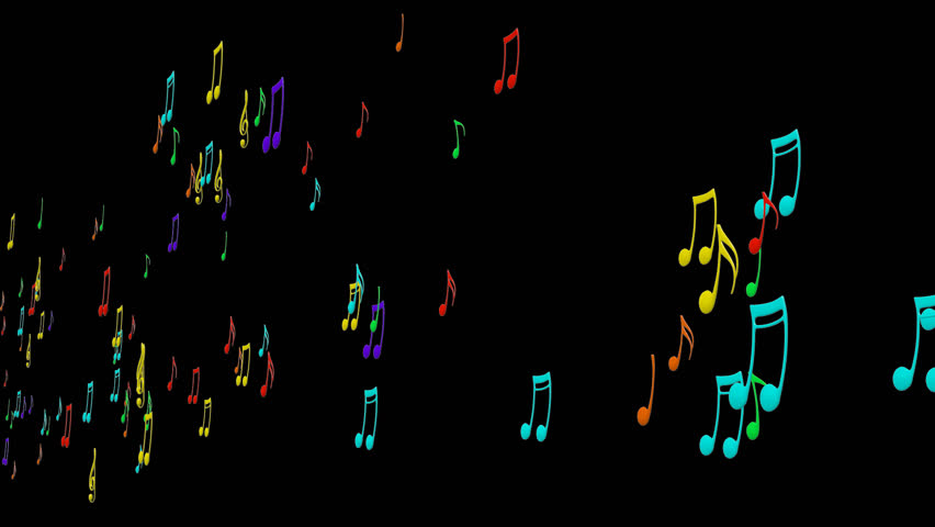 Animated Flying Colorful Music Notes On Transparent Background 2 (from ...