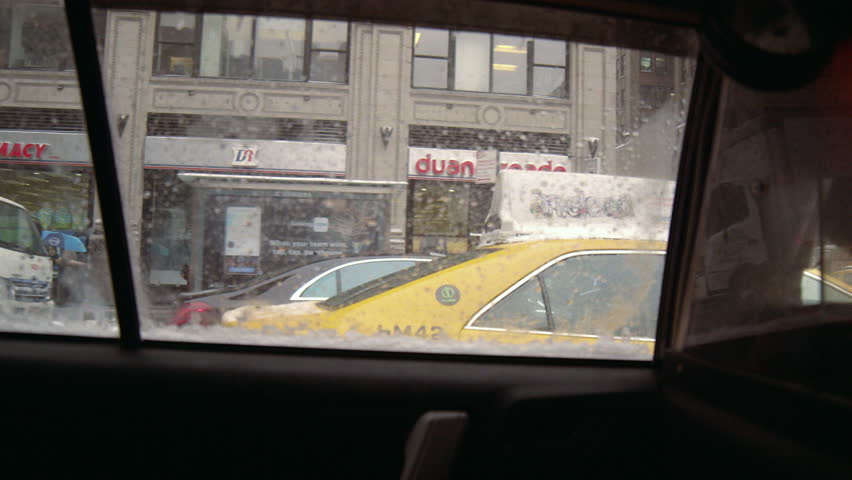 NEW YORK - MARCH 5, 2015: Interior Taxi Cab, Inside Backseat, With ...