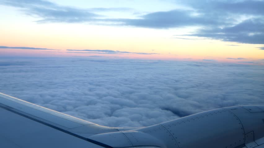 4k Uhd POV Point Of View Shot From Inside Airplane Passenger Window ...