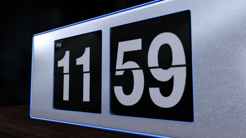 12 AM Midnight On Retro Flip Alarm Clock Stock Footage Video 9338735 ...